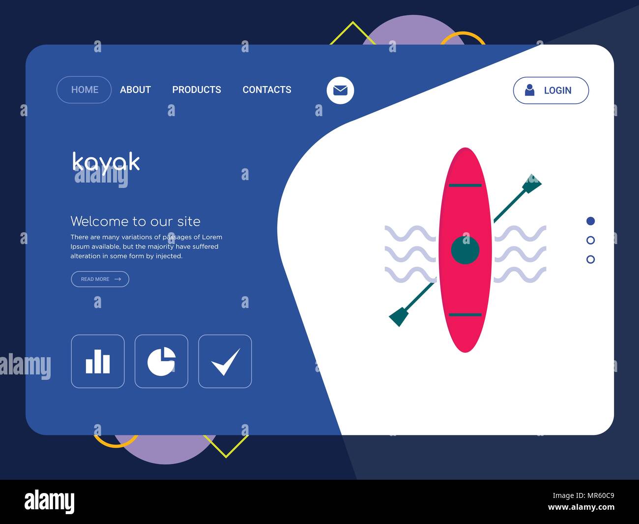 Quality One Page kayak Website Template Vector Eps, Modern Web Design ...