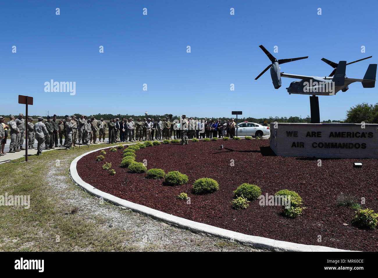 Members of team Hurlburt gather to dedicate the new CV-22 Osprey model ...