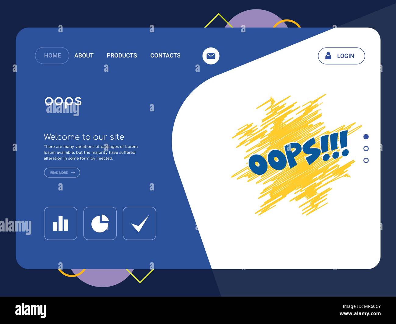 Quality One Page oops Website Template Vector Eps, Modern Web Design ...