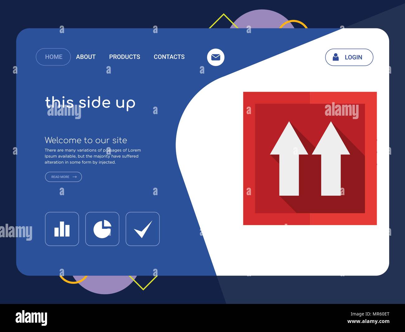 Quality One Page this side up Website Template Vector Eps, Modern Web ...