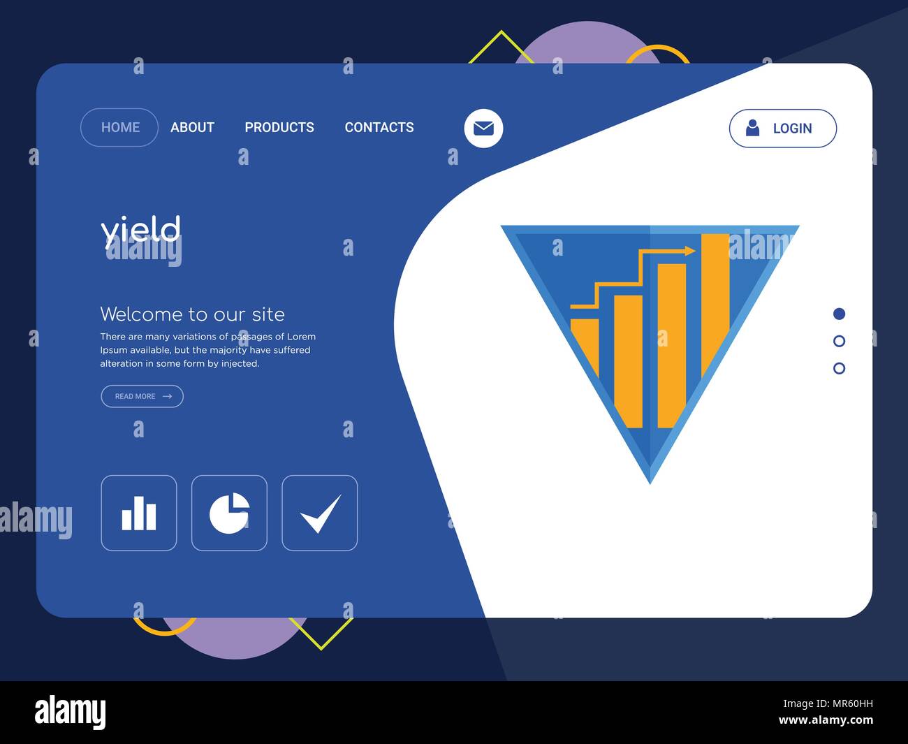 Quality One Page yield Website Template Vector Eps, Modern Web Design ...
