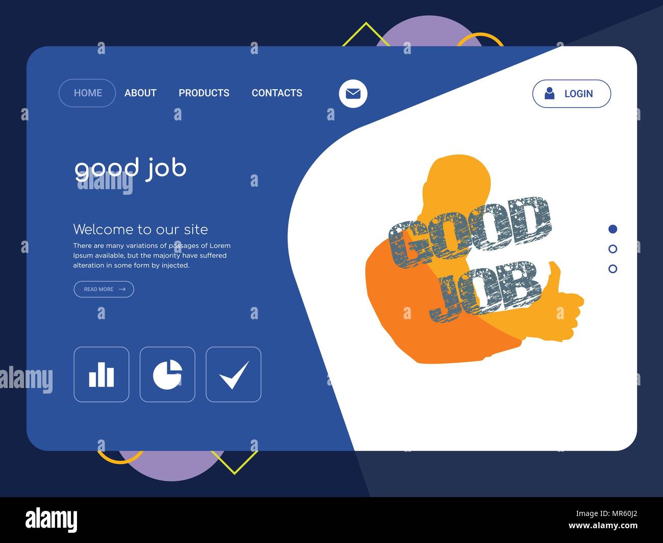 Quality One Page good job Website Template Vector Eps, Modern Web ...