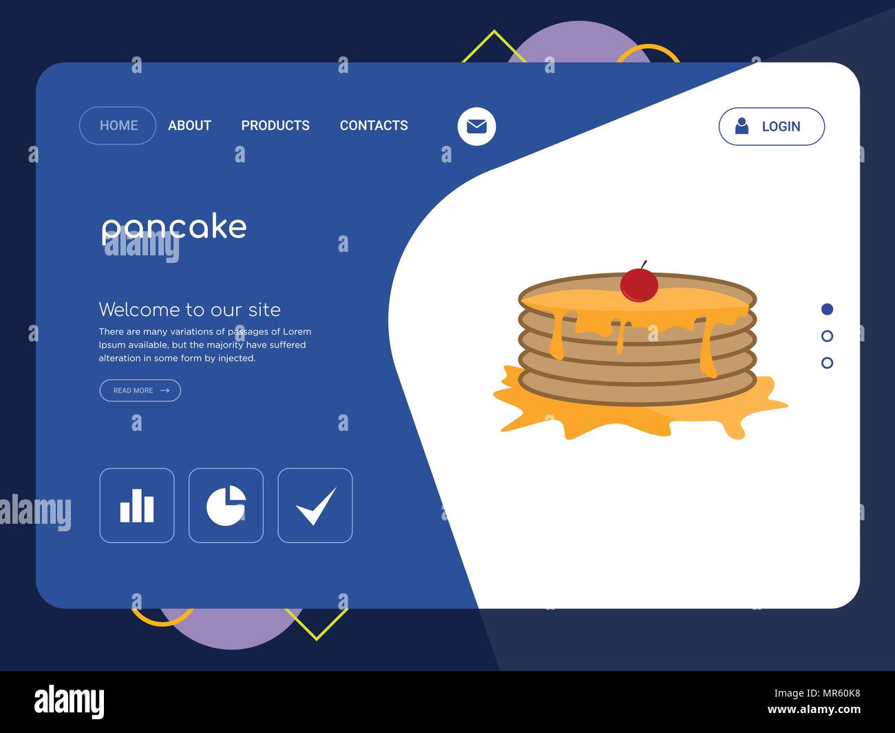 Quality One Page pancake Website Template Vector Eps, Modern Web Design ...