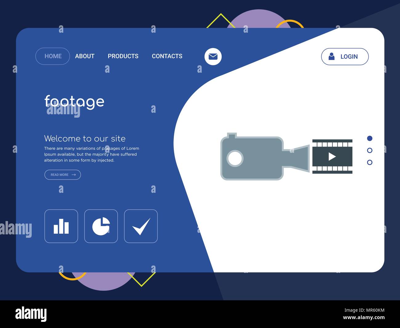 Quality One Page footage Website Template Vector Eps, Modern Web Design ...