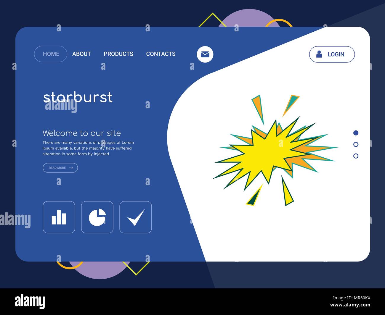 Quality One Page starburst Website Template Vector Eps, Modern Web ...