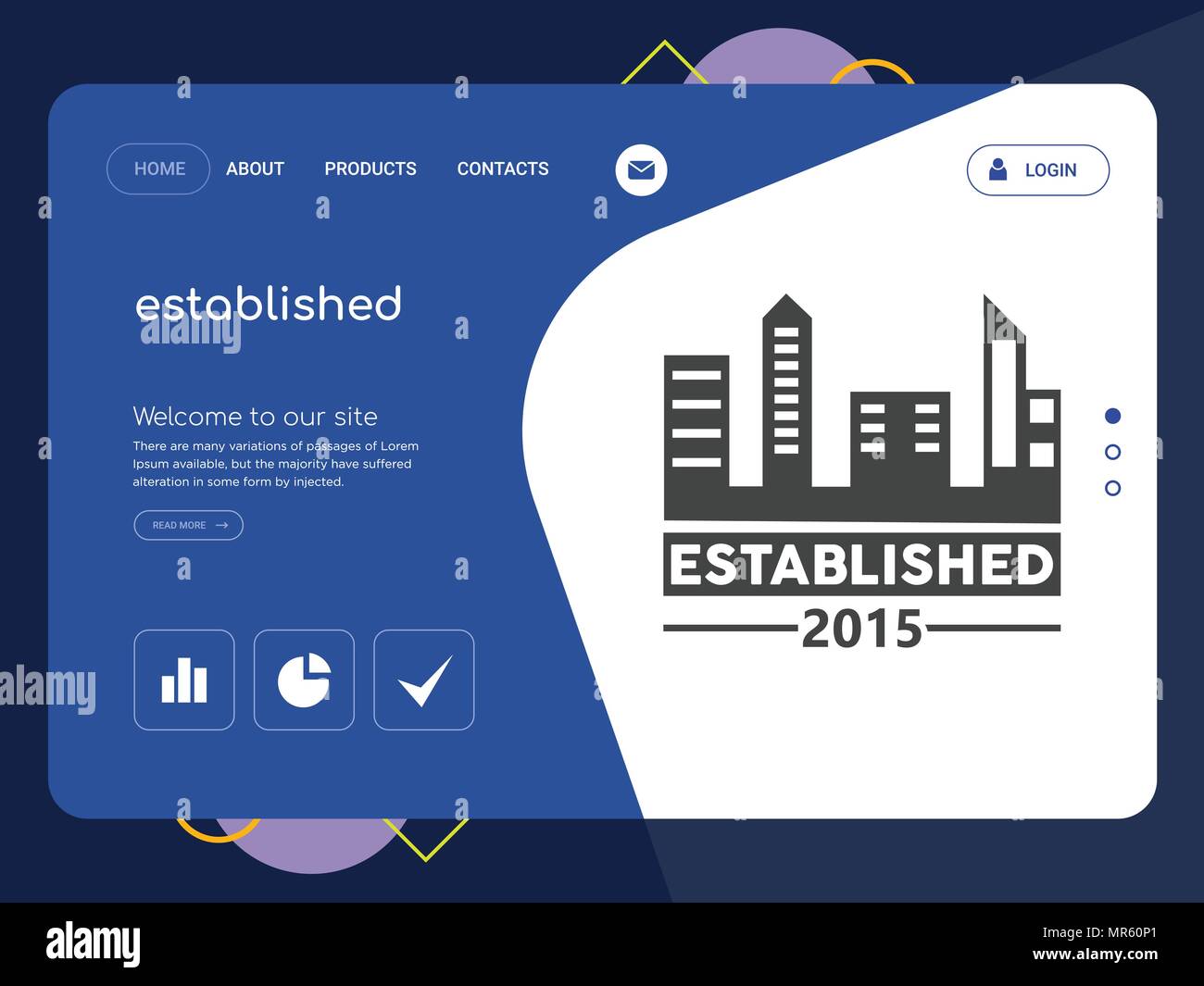 Quality One Page established Website Template Vector Eps, Modern Web ...