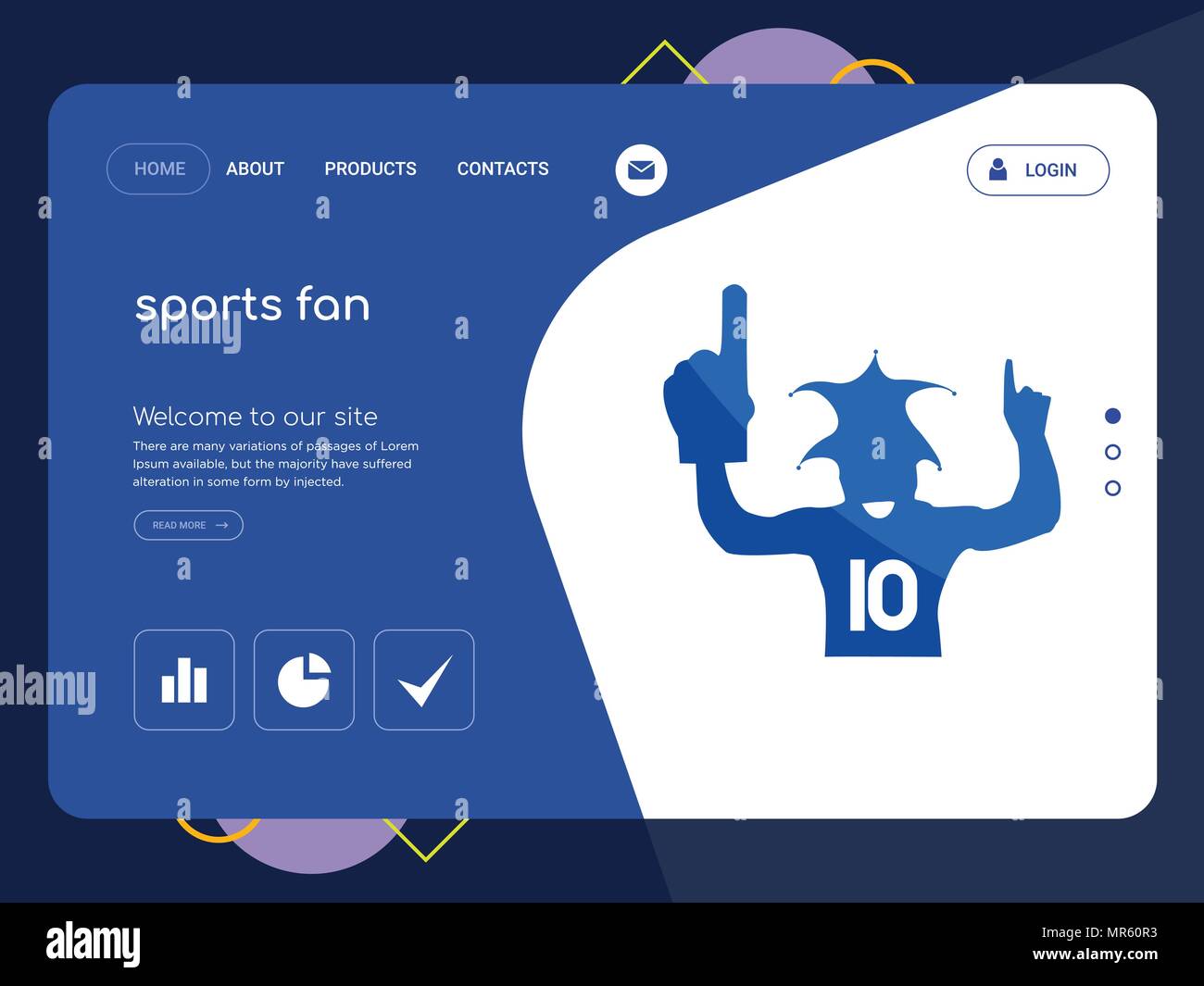 Quality One Page sports fan Website Template Vector Eps, Modern Web ...