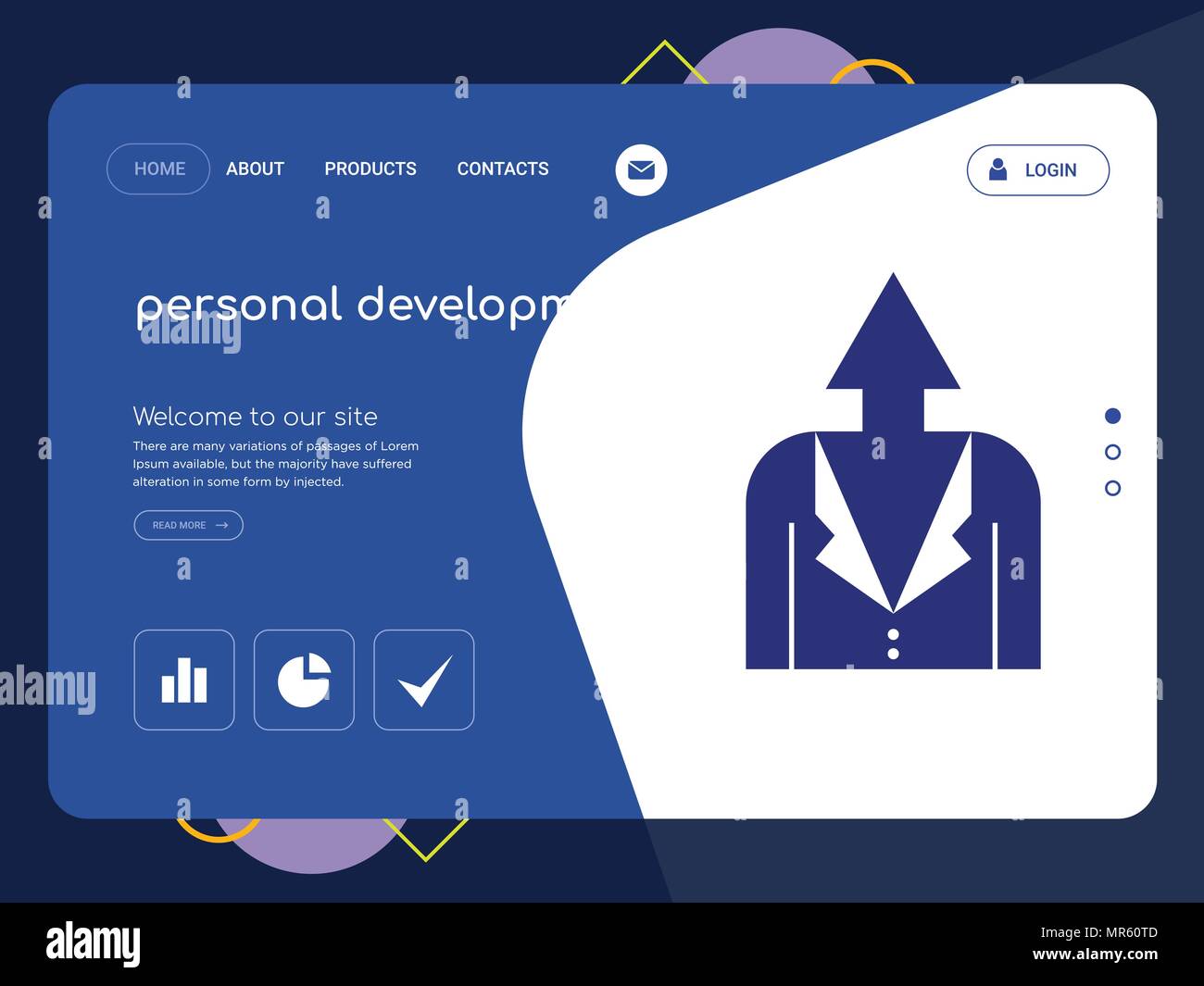 Quality One Page personal development Website Template Vector Eps ...