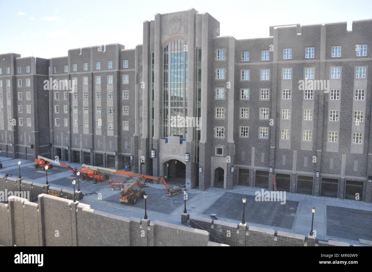 Front exterior of Davis Barracks under construction. U.S. Military ...