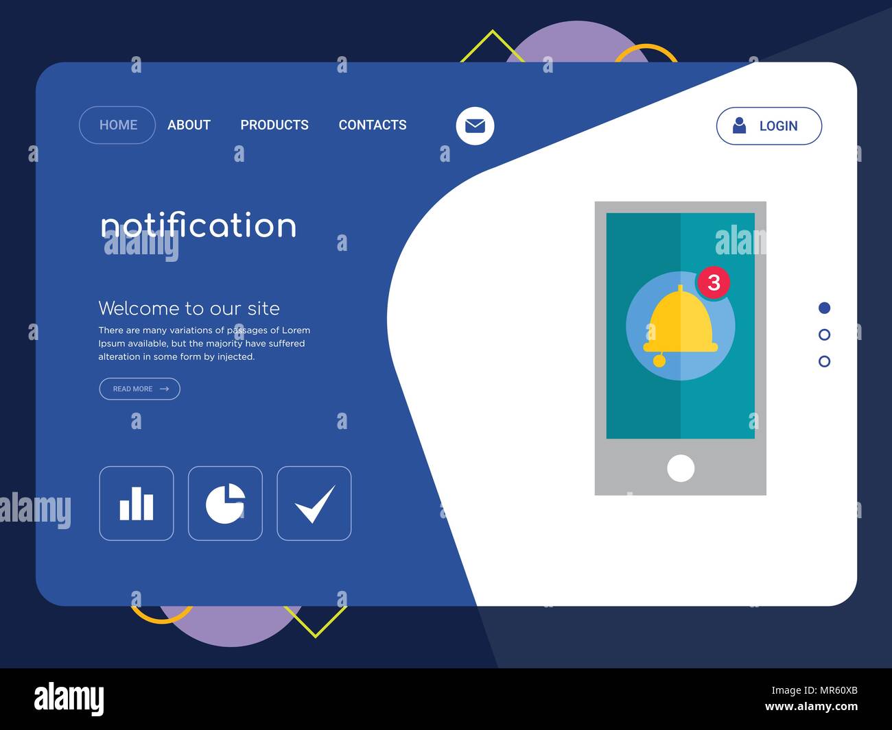 Quality One Page notification Website Template Vector Eps, Modern Web ... Quality One Page notification Website Template Vector Eps, Modern Web ...