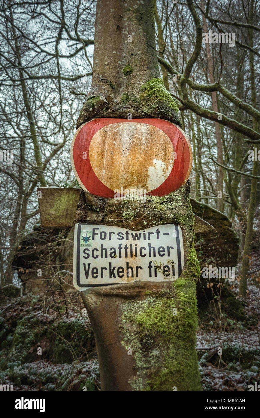 Sign in Forest Stock Photo - Alamy