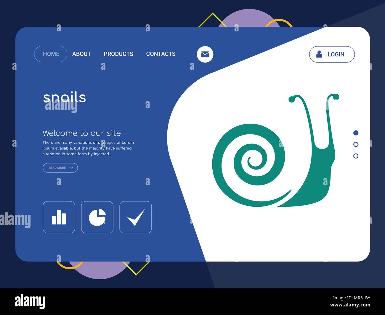 Quality One Page snails Website Template Vector Eps, Modern Web Design ...