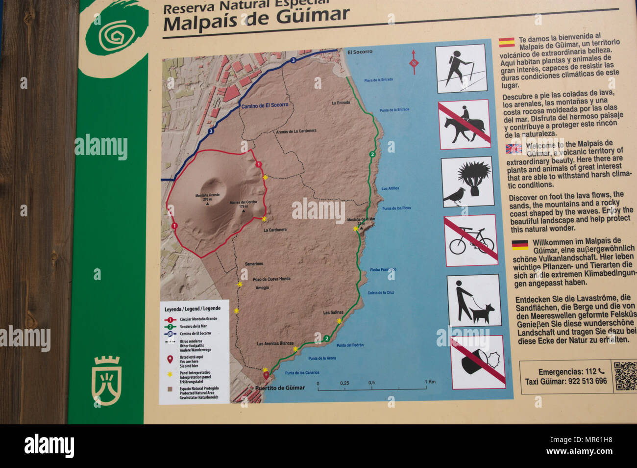 Map of the area of Malpaís de Güimar Stock Photo - Alamy