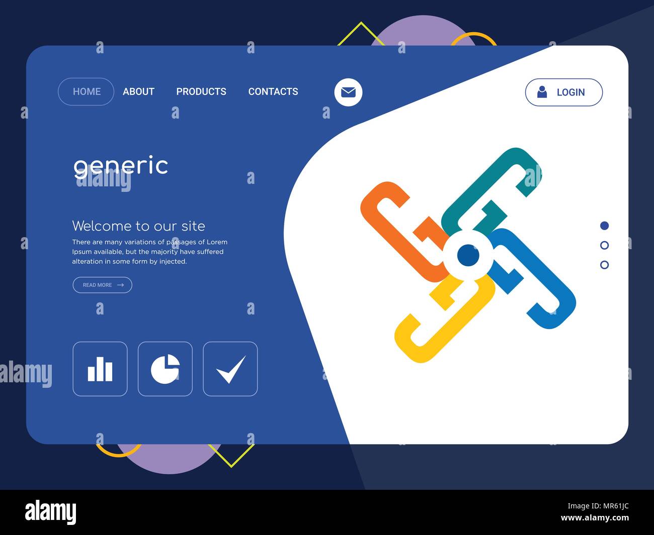 Quality One Page generic Website Template Vector Eps, Modern Web Design ...