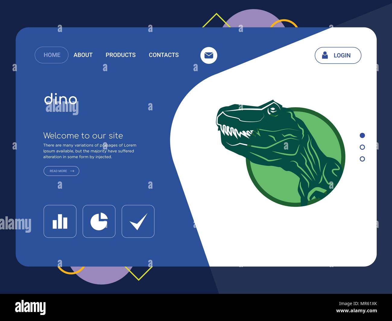 Quality One Page dino Website Template Vector Eps, Modern Web Design ...