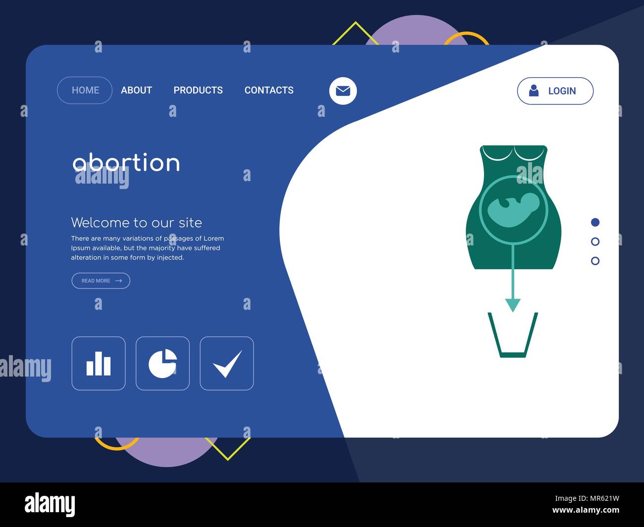 Quality One Page abortion Website Template Vector Eps, Modern Web ...