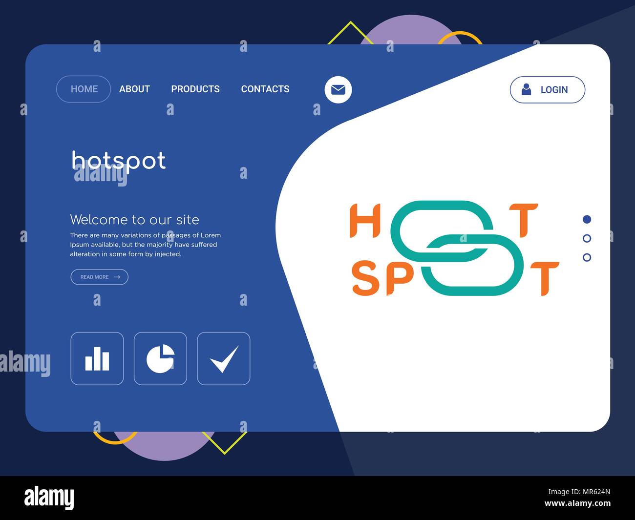 Quality One Page hotspot Website Template Vector Eps, Modern Web Design ...