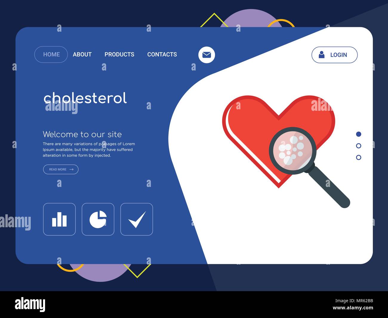 Quality One Page cholesterol Website Template Vector Eps, Modern Web ...