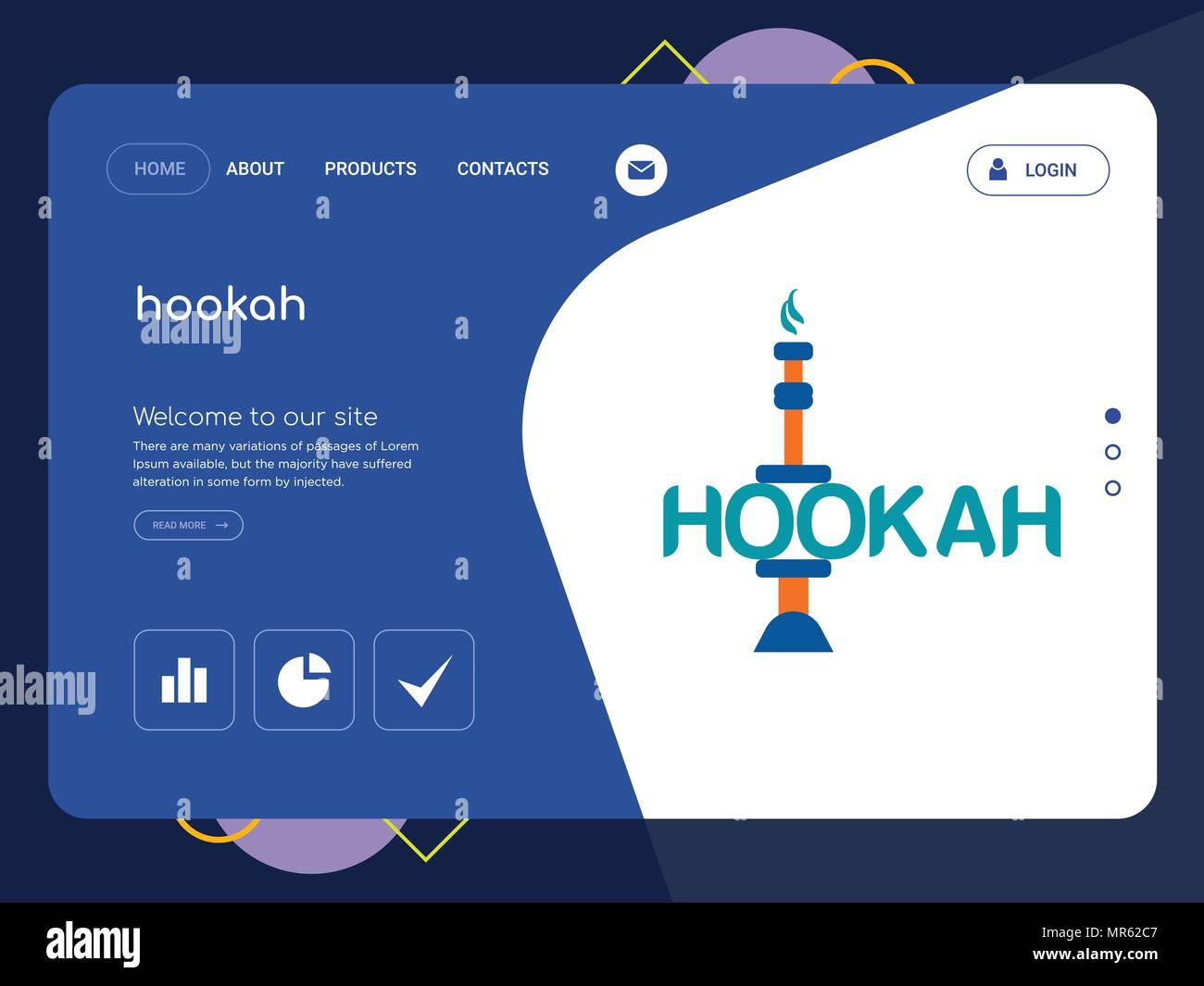 Quality One Page hookah Website Template Vector Eps, Modern Web Design ...
