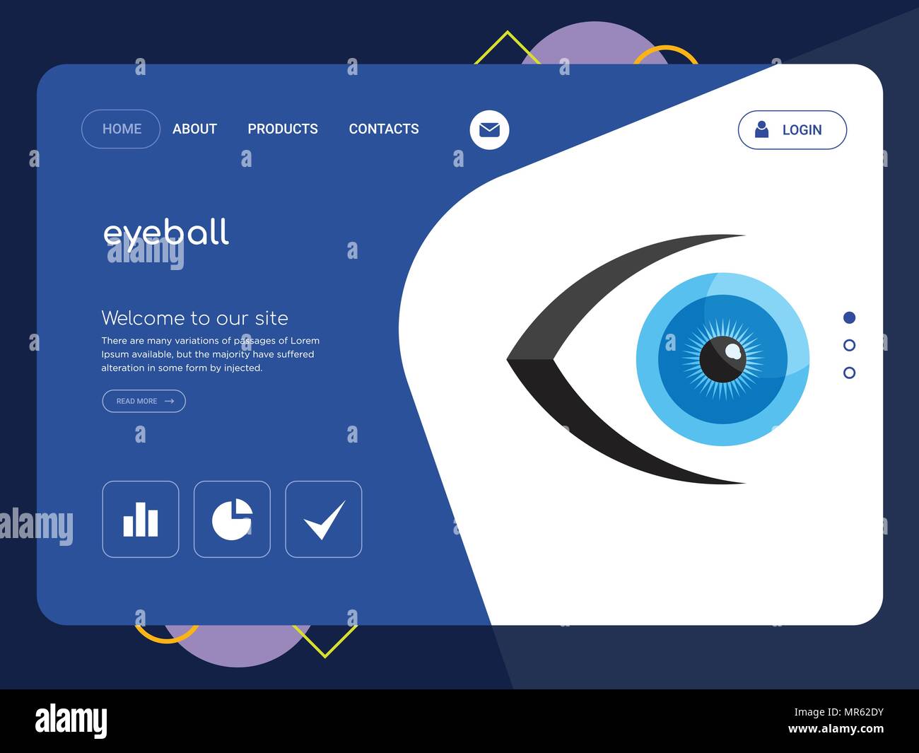 Quality One Page eyeball Website Template Vector Eps, Modern Web Design ...