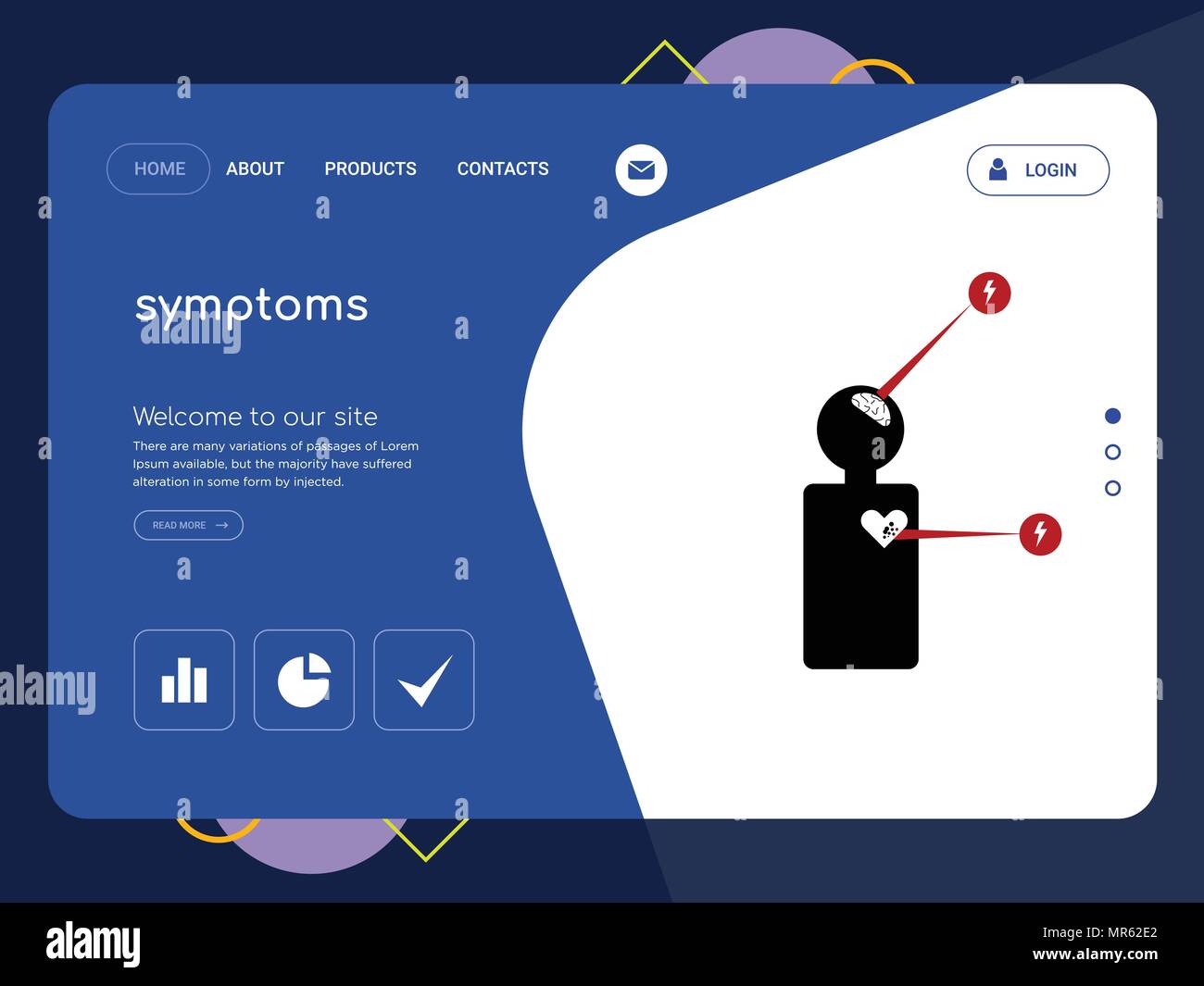 Quality One Page symptoms Website Template Vector Eps, Modern Web ...