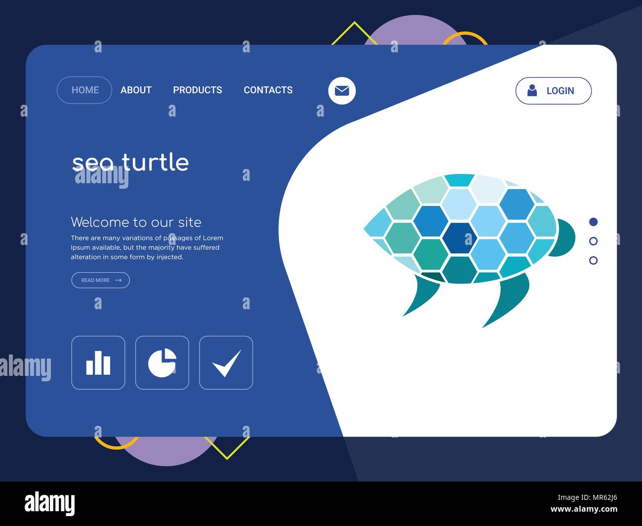 Quality One Page sea turtle Website Template Vector Eps, Modern Web ...