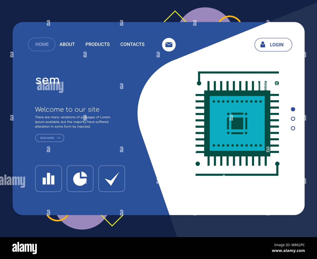 Quality One Page sem Website Template Vector Eps, Modern Web Design ...