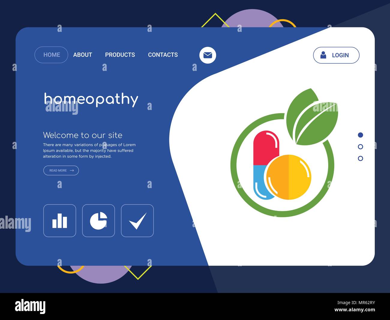 Quality One Page homeopathy Website Template Vector Eps, Modern Web ...