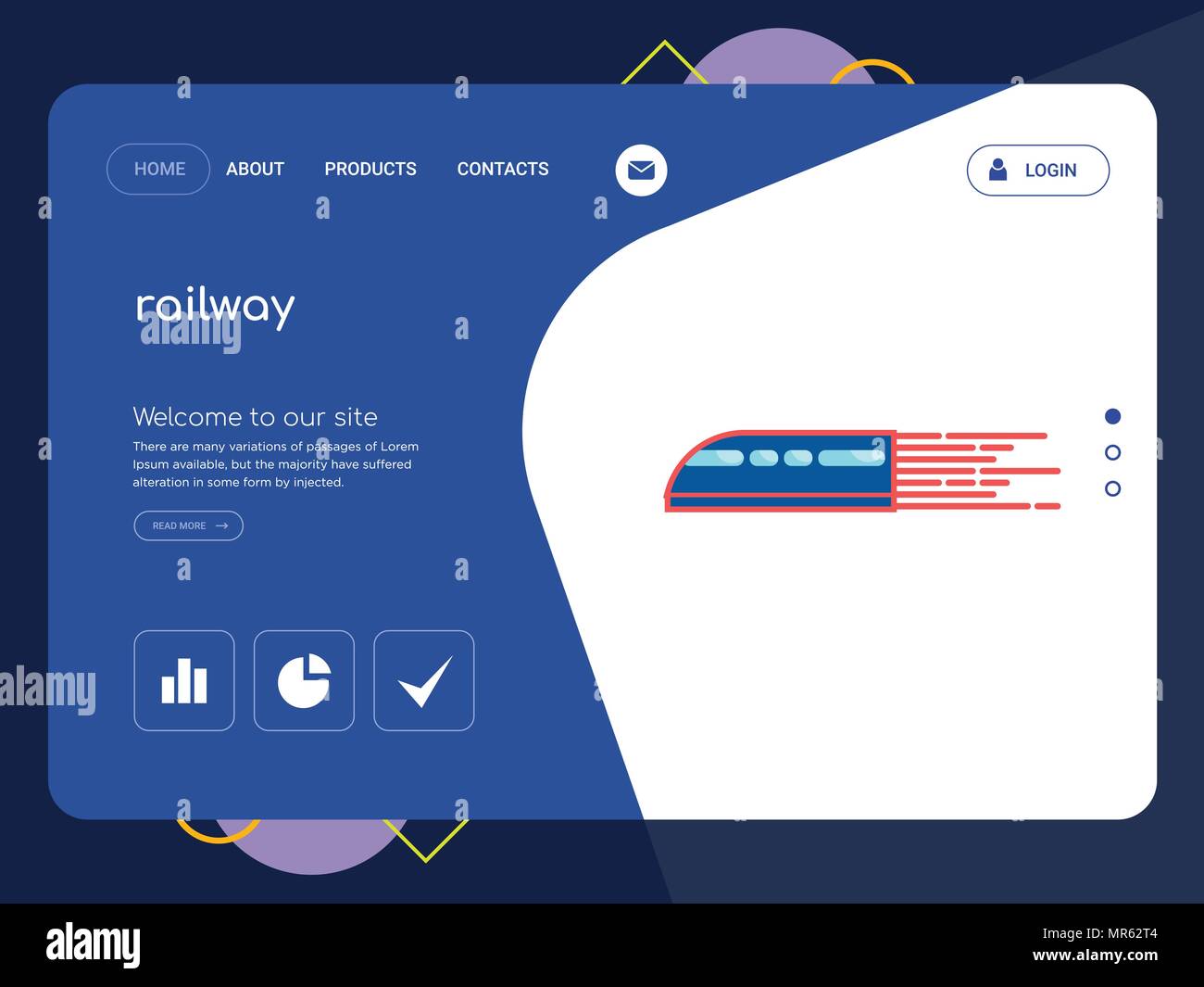 Quality One Page railway Website Template Vector Eps, Modern Web Design ...