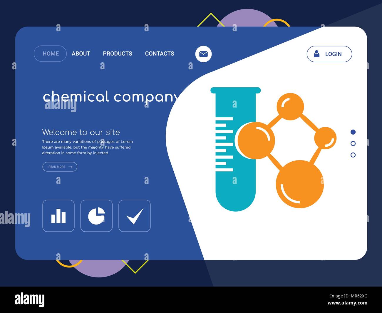 Quality One Page chemical company Website Template Vector Eps, Modern ...