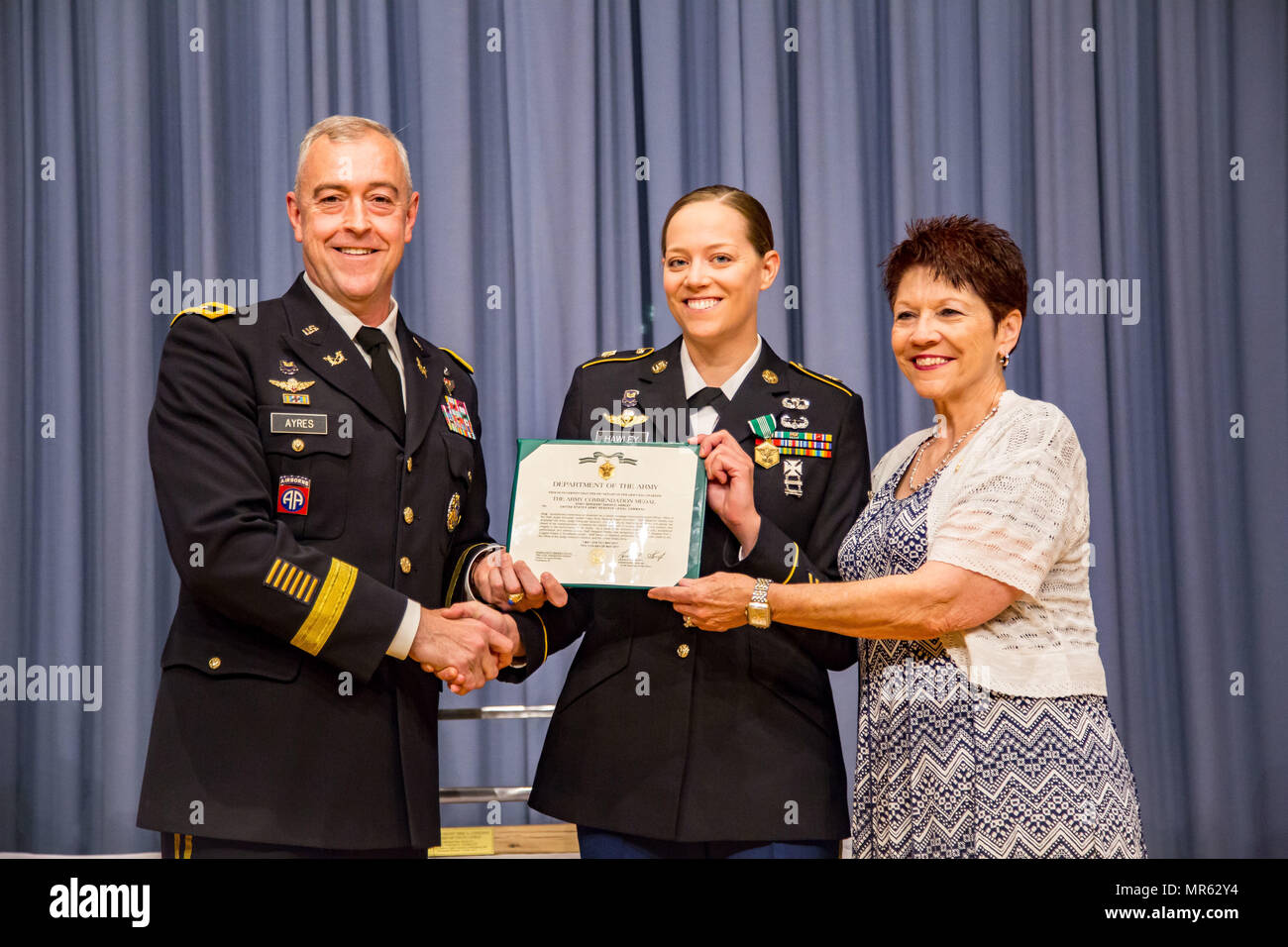 Staff Sgt. Sarah Hawley poses for a photo with and Ayres, Maj. Gen ...