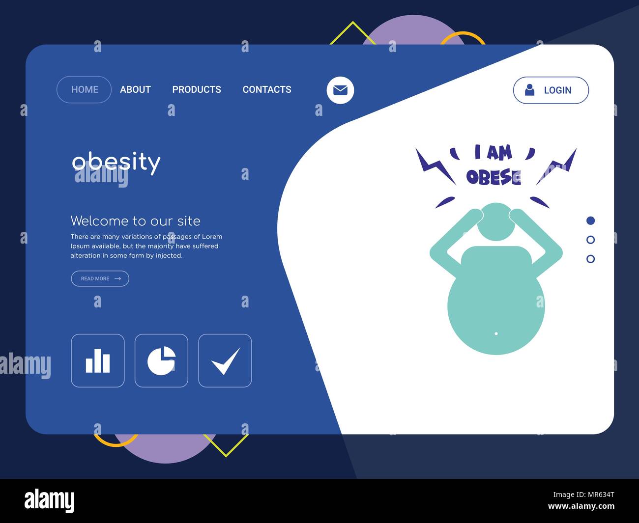 Quality One Page obesity Website Template Vector Eps, Modern Web Design ...
