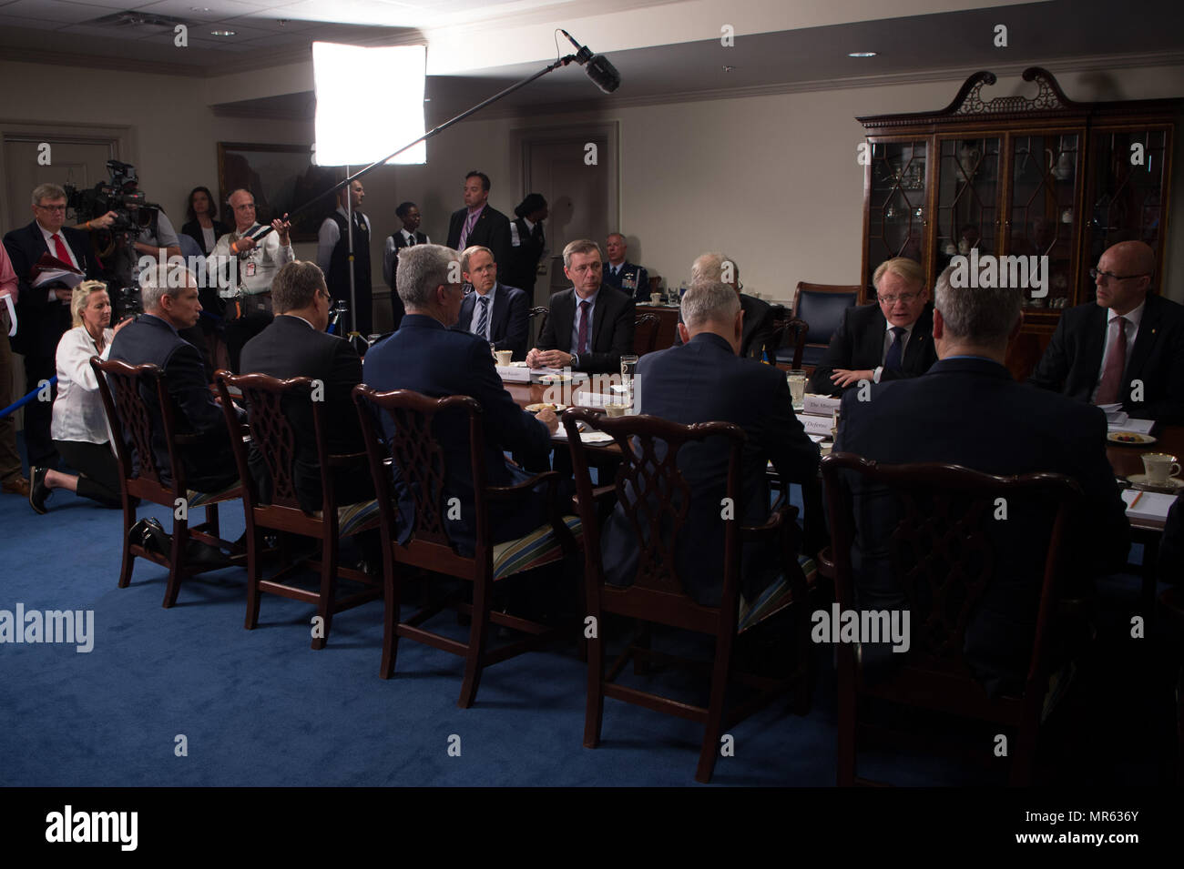 Sweden’s Minister for Defence Peter Hultqvist speaks with Defense ...