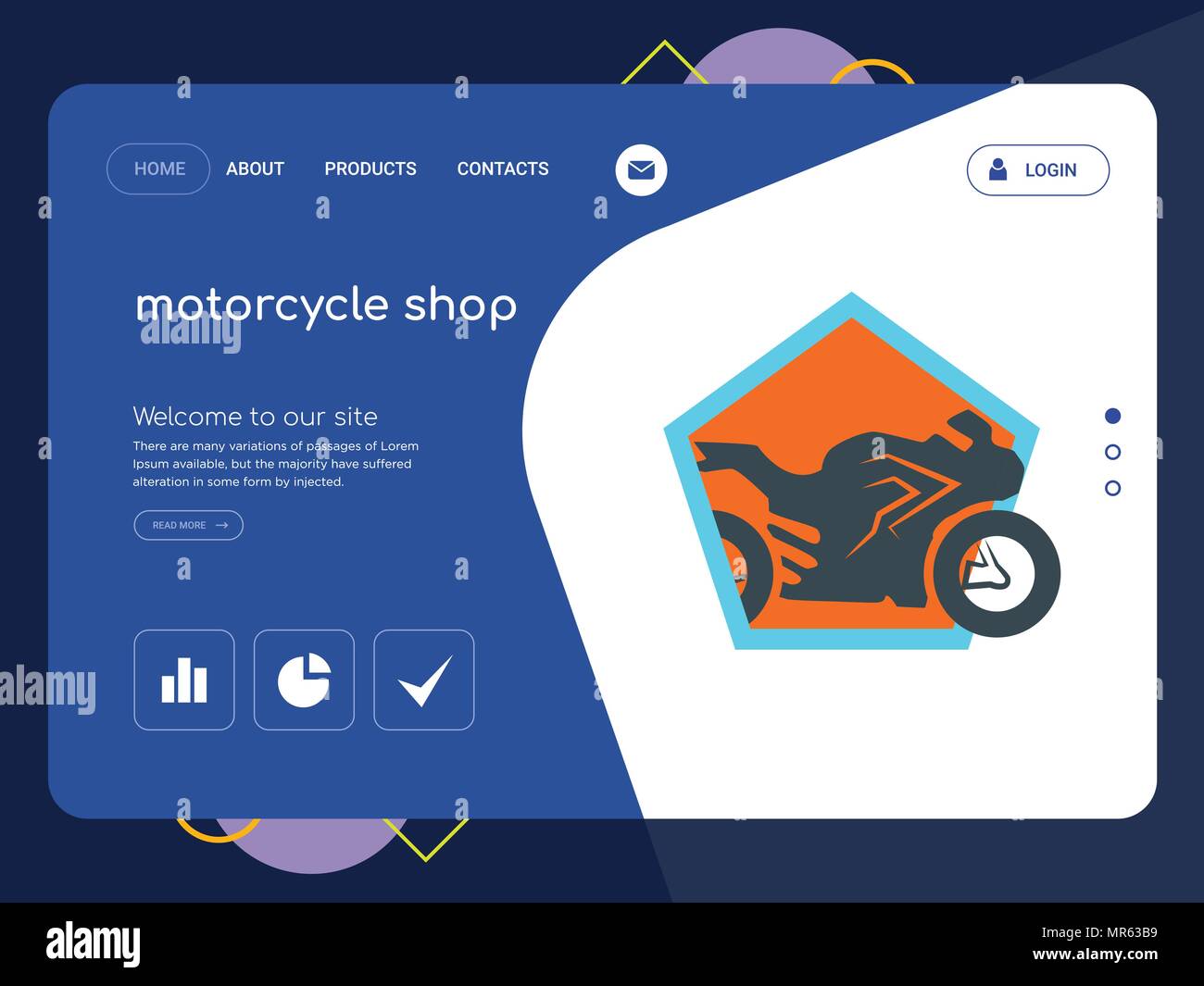 Quality One Page motorcycle shop Website Template Vector Eps, Modern ...