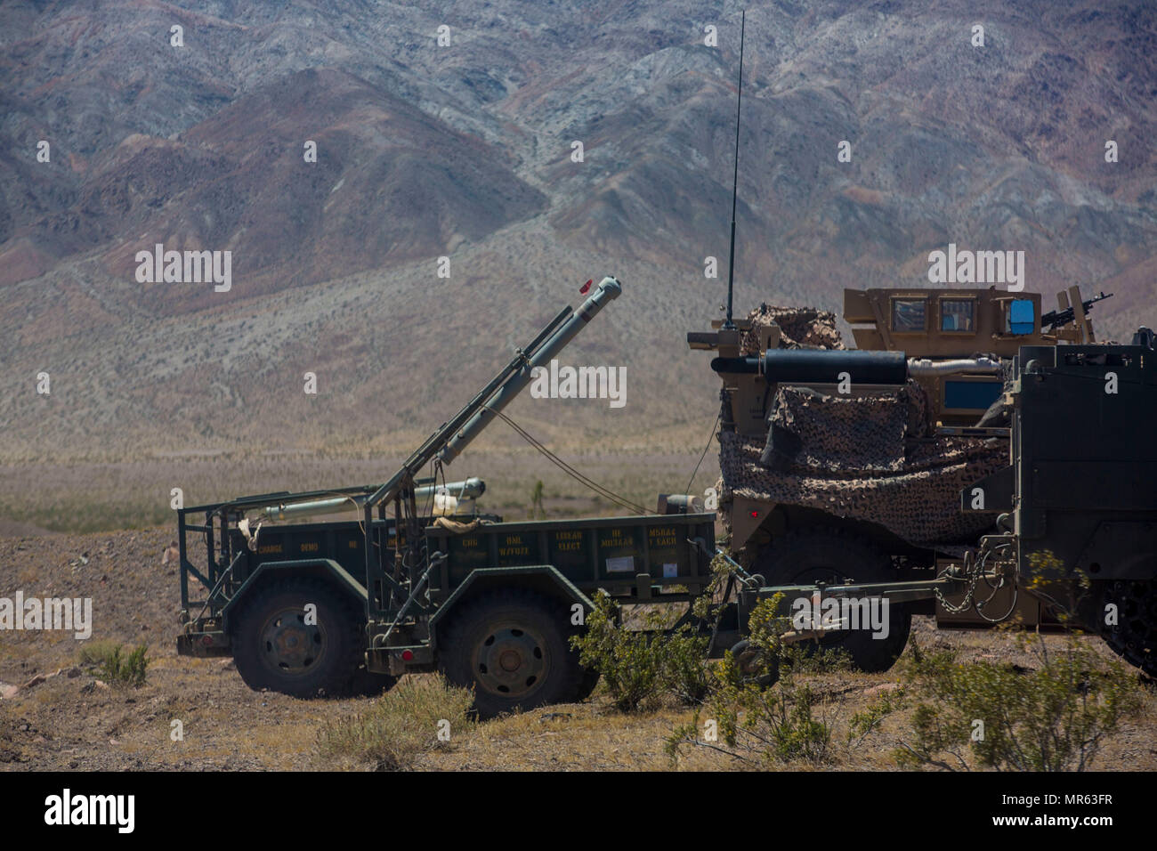 A line charge waits to be projected at Marine Corps Air-Ground Combat ...