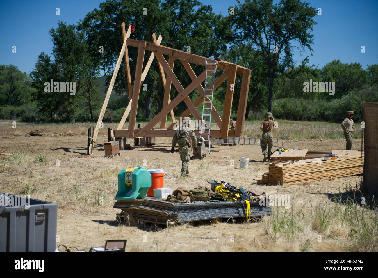 170518-N-XJ502-093 FORT HUNTER LIGGETT, Calif. (May 18, 2017) - Seabees ...