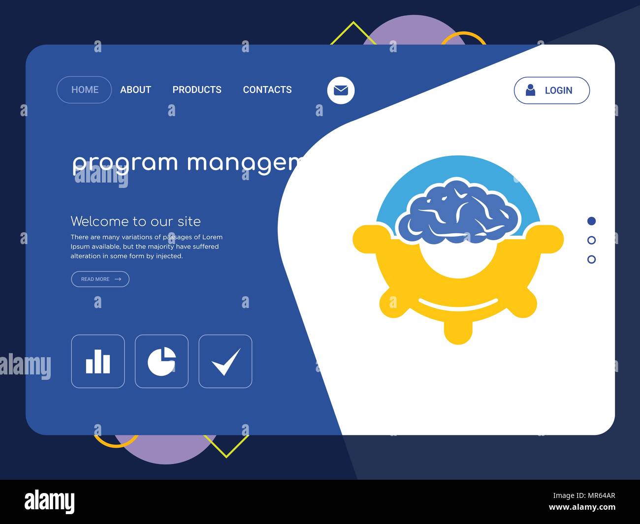 Quality One Page program management Website Template Vector Eps, Modern ...