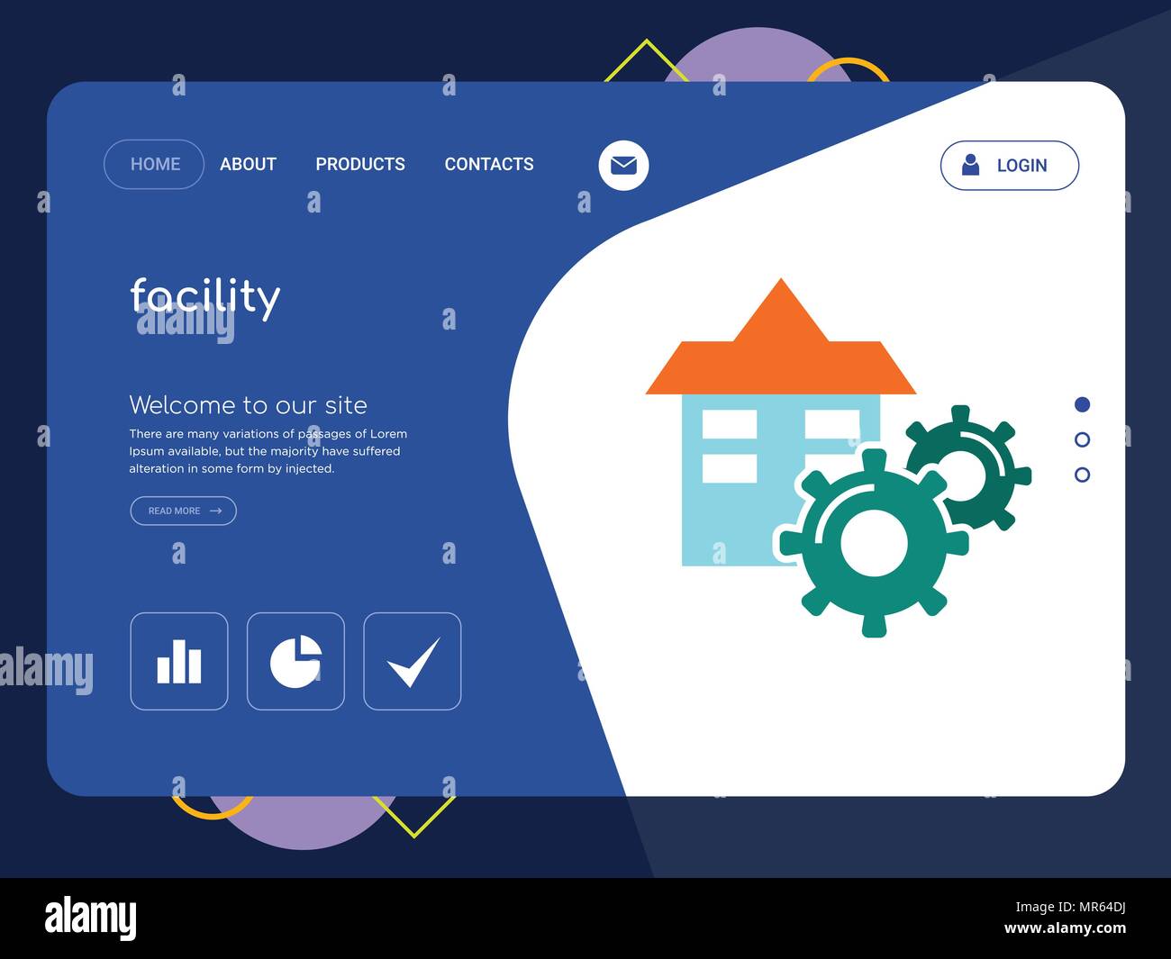 Quality One Page facility Website Template Vector Eps, Modern Web ...