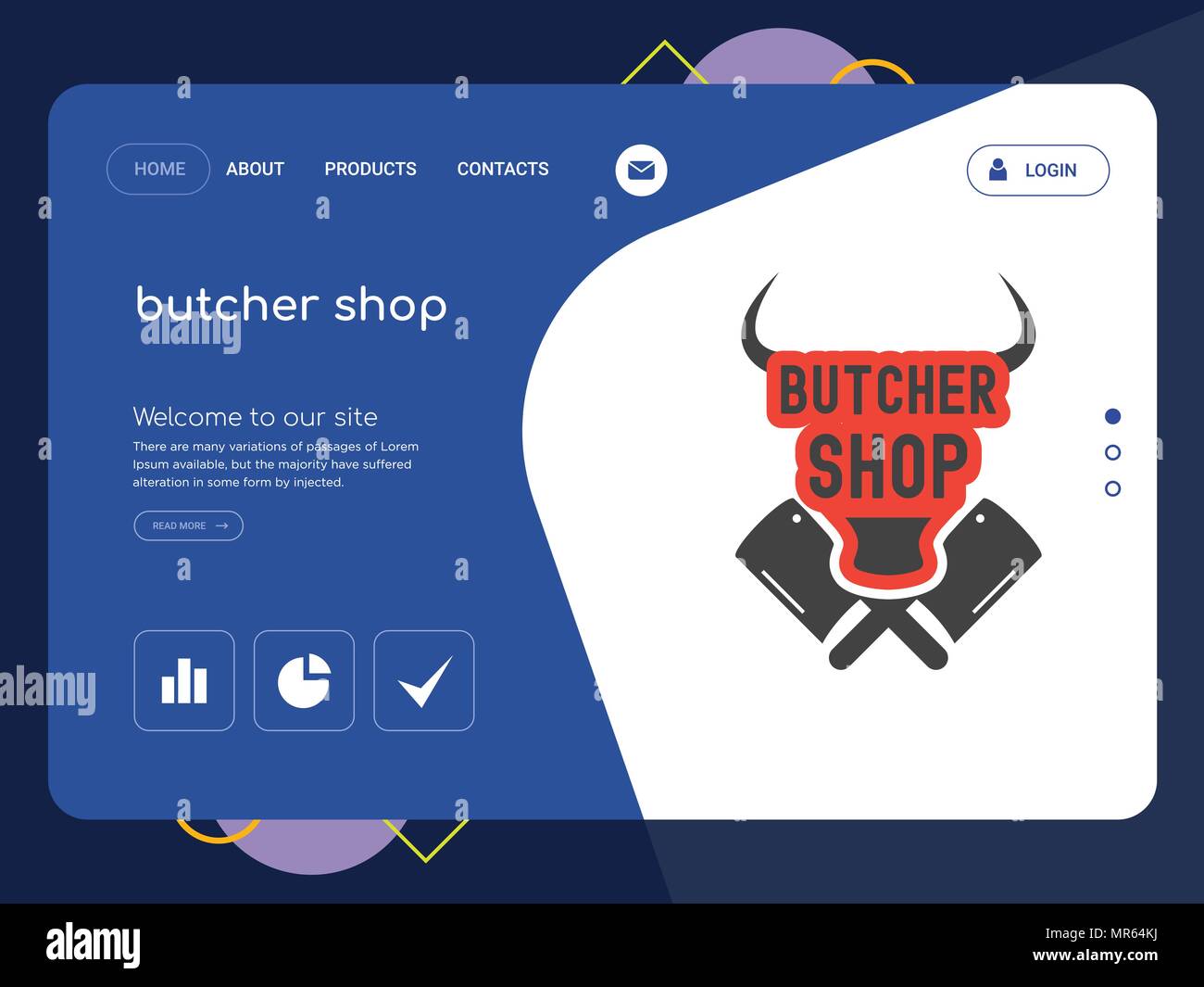 Butcher shop logo design elements Stock Vector Images - Alamy
