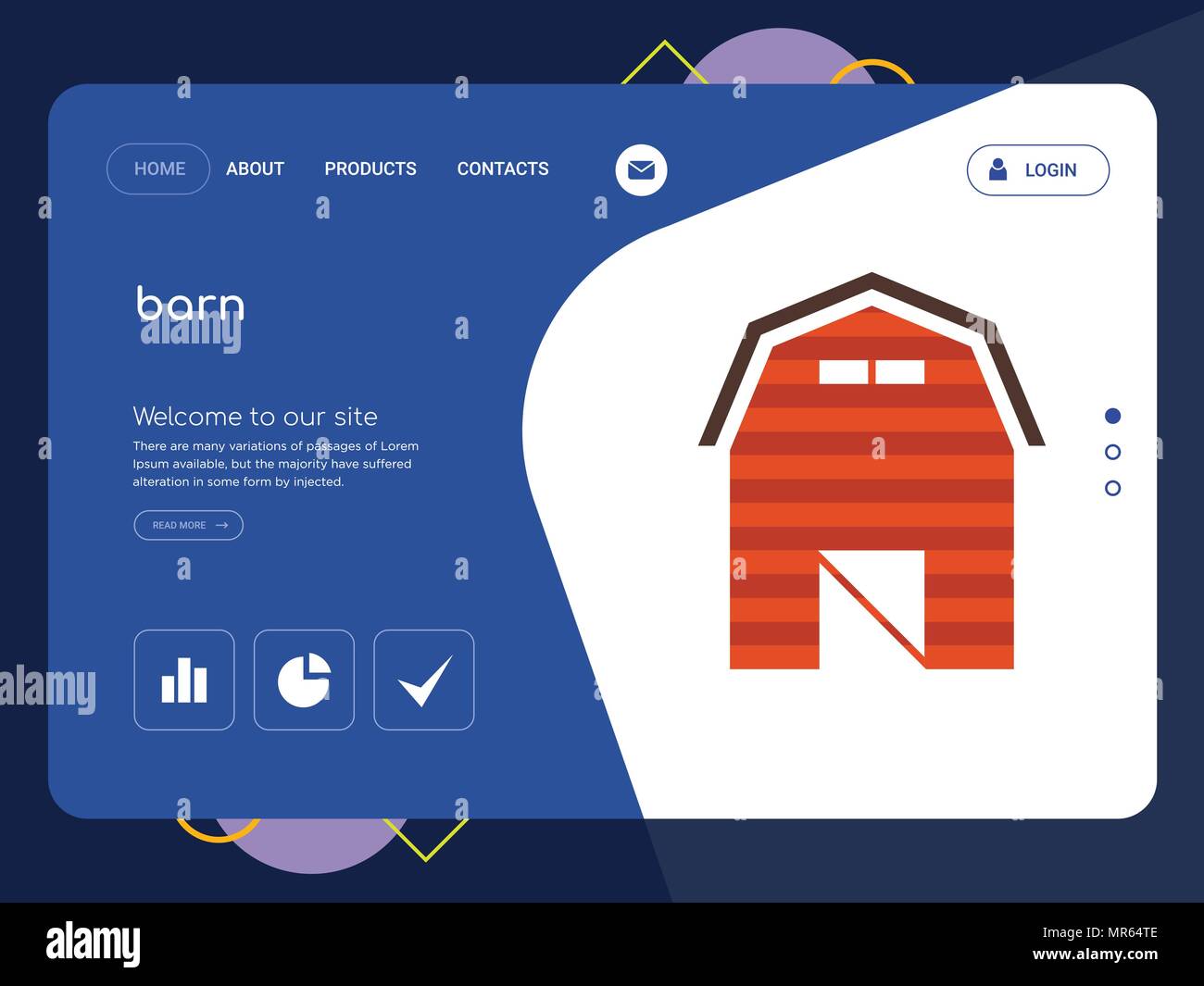 Quality One Page barn Website Template Vector Eps, Modern Web Design ...