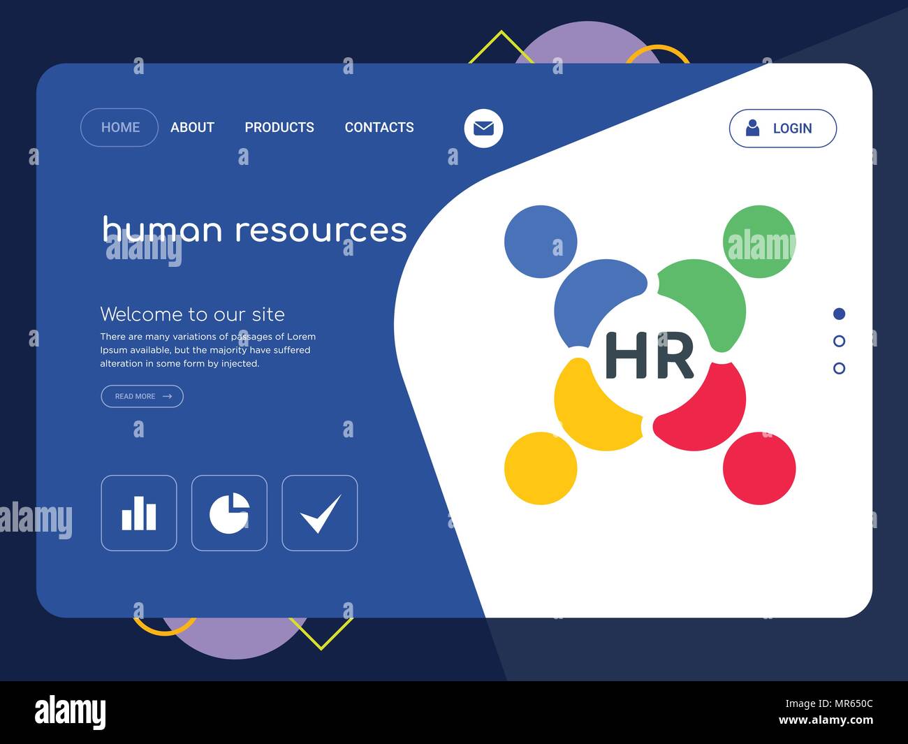 Quality One Page human resources Website Template Vector Eps, Modern ...