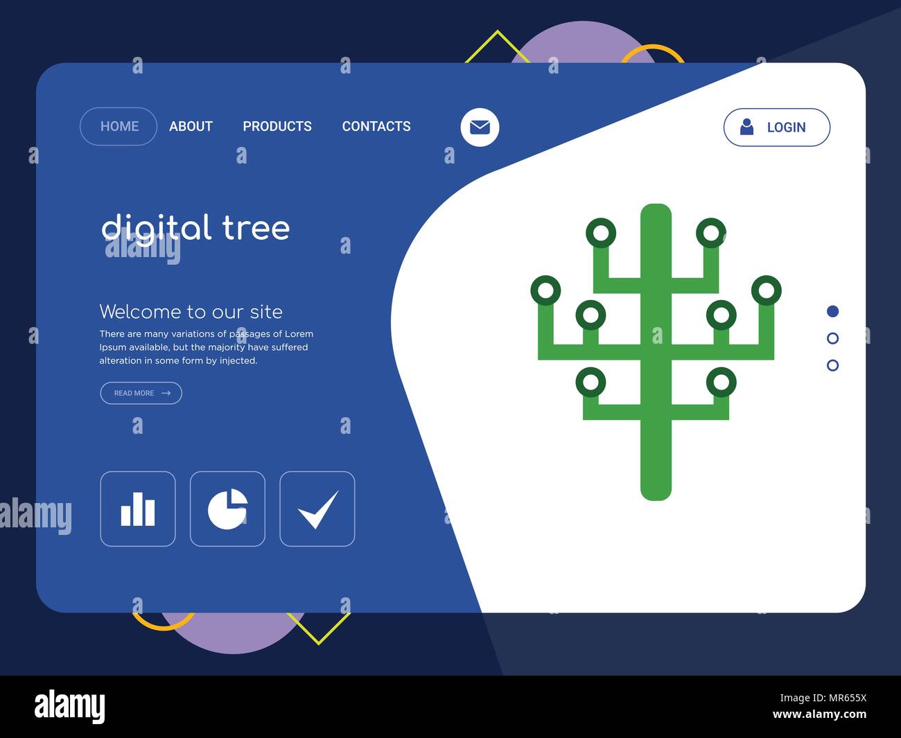 Quality One Page digital tree Website Template Vector Eps, Modern Web ...