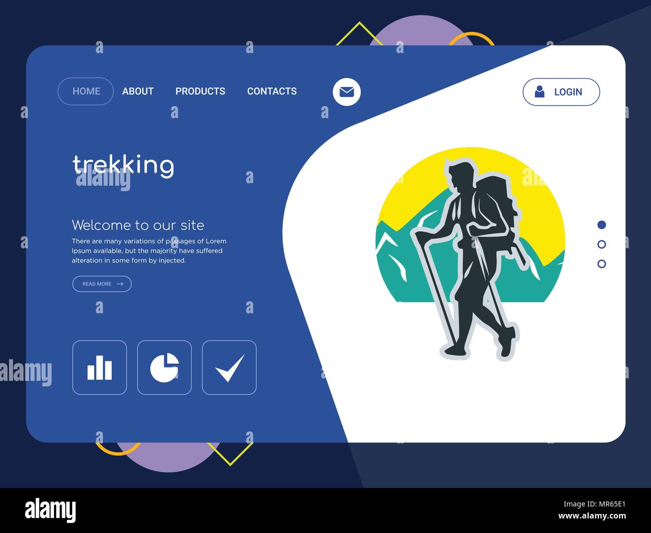 Quality One Page trekking Website Template Vector Eps, Modern Web ...