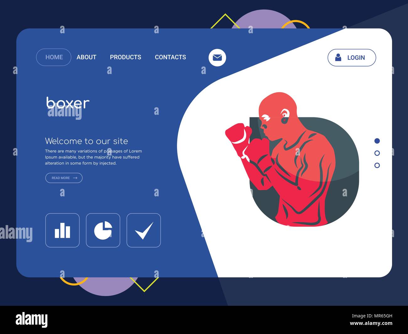 Quality One Page boxer Website Template Vector Eps, Modern Web Design ...