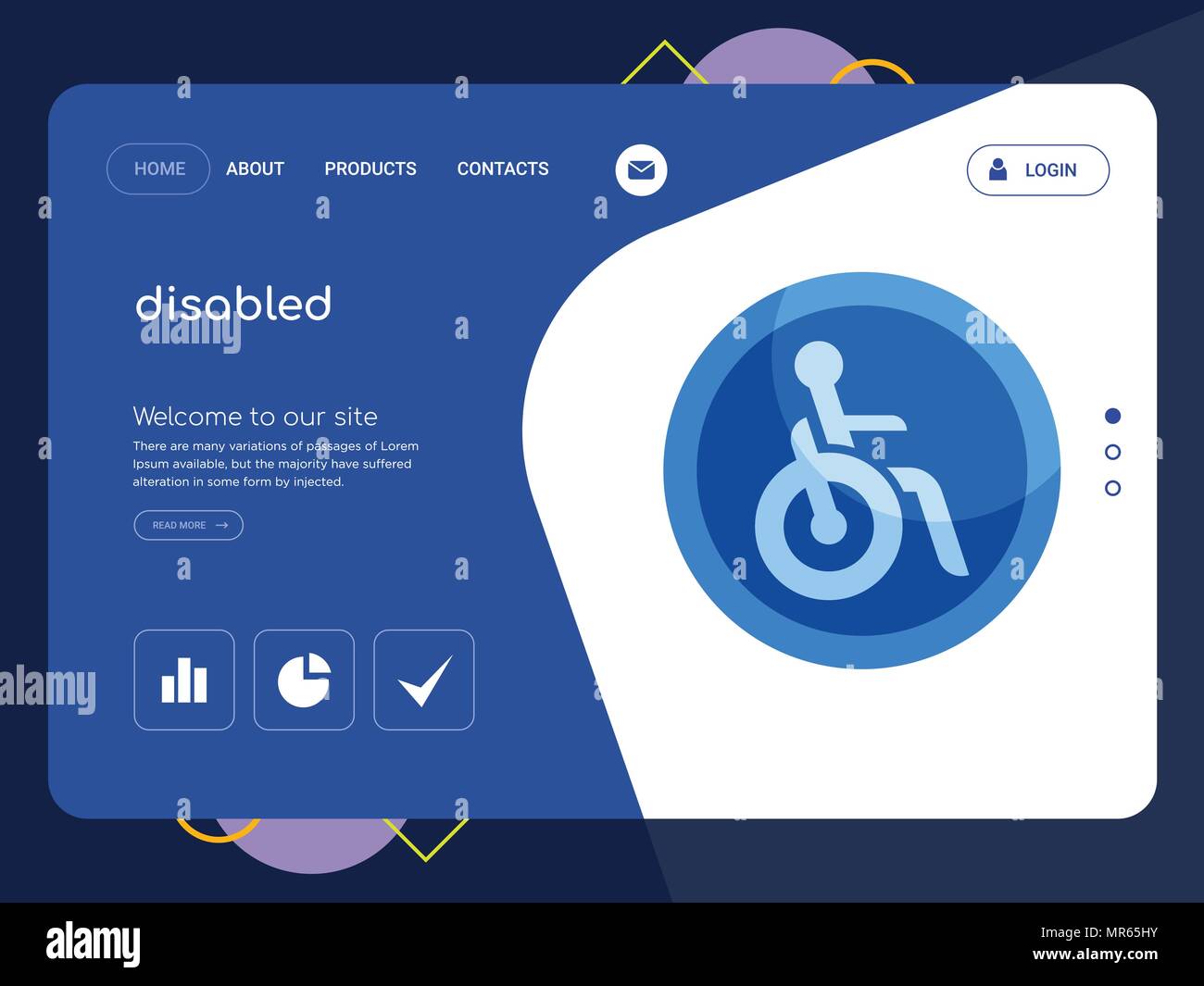 Quality One Page disabled Website Template Vector Eps, Modern Web ...