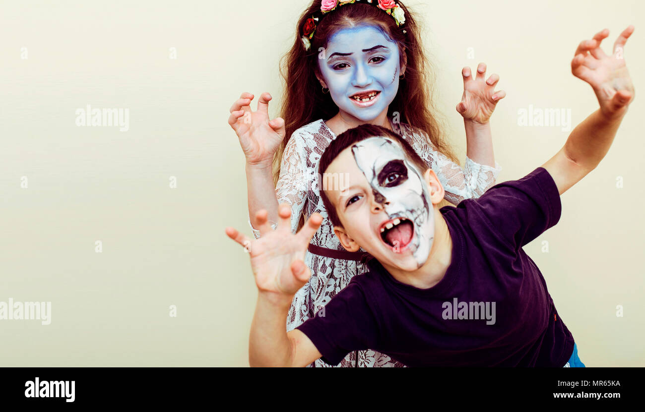 zombie apocalypse kids concept. Birthday party celebration facepaint on ...