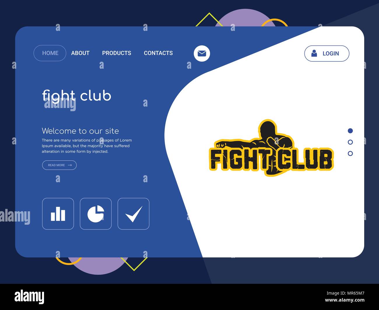 Quality One Page fight club Website Template Vector Eps, Modern Web ...