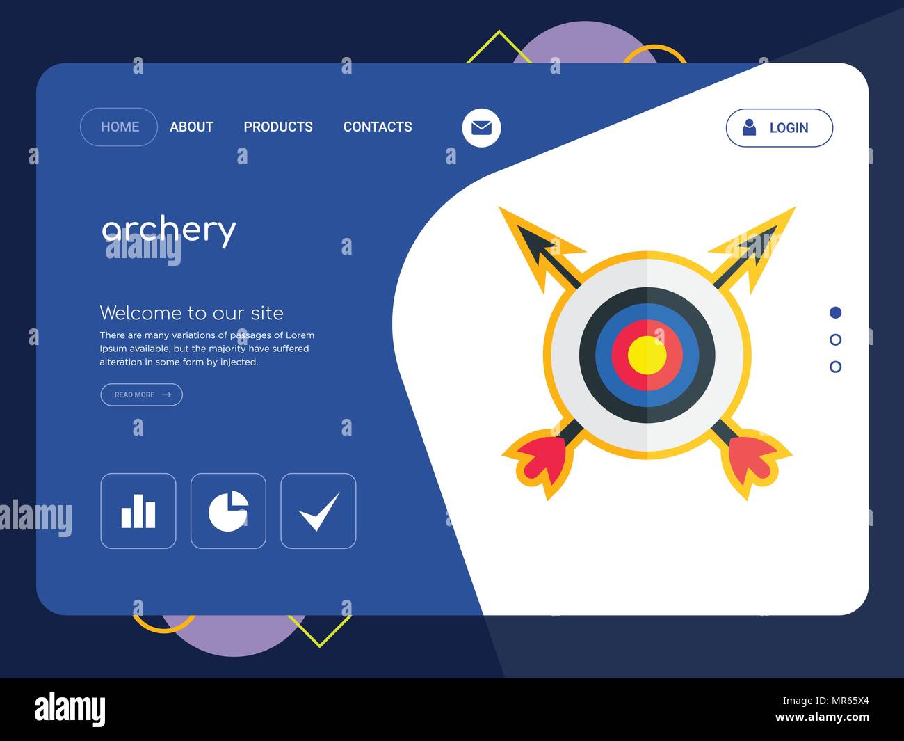 Quality One Page archery Website Template Vector Eps, Modern Web Design ...