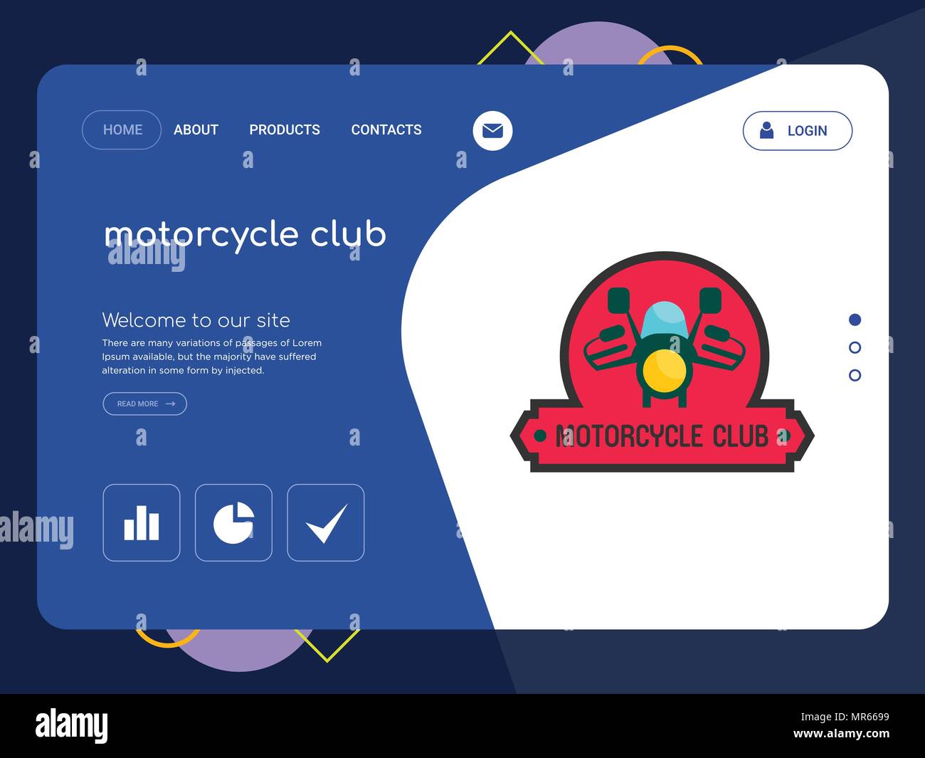 Quality One Page motorcycle club Website Template Vector Eps, Modern ...
