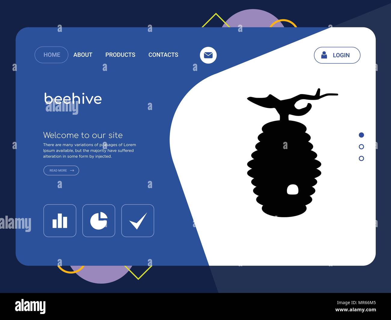 Quality One Page beehive Website Template Vector Eps, Modern Web Design ...